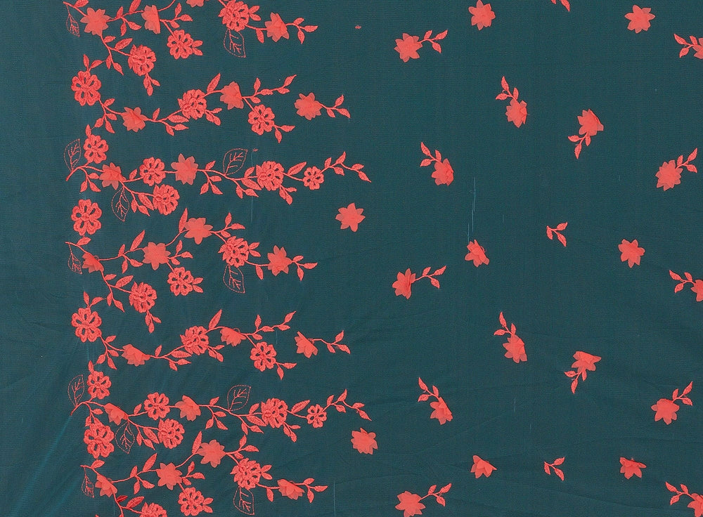 JUNIE EMBROIDERED 3D FLOWER ON MESH | 23757 | Wholesale Fabrics from ...