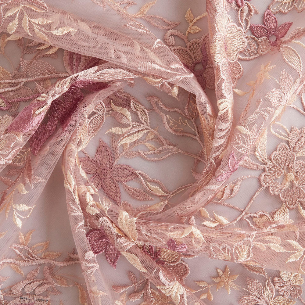 REINA SINGLE BORDER EMB MESH | 26424 | Wholesale Fabrics from $23.69 USD