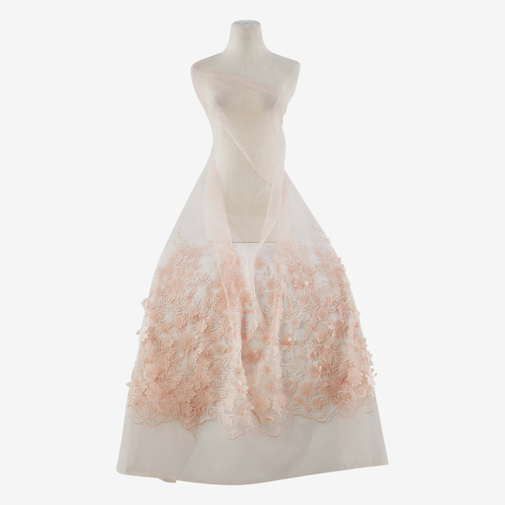 CHOUX 3D FLORAL SINGLE BORDER MESH | 25416 | Wholesale Fabrics from $17 ...